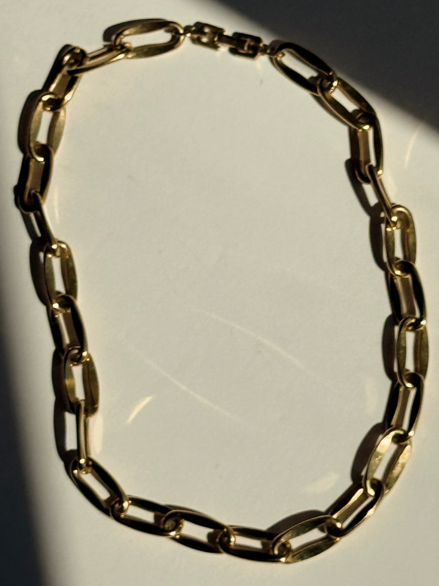 Givenchy 1980's-1990's gold plated paperclip link necklace ...