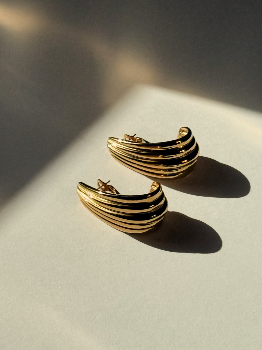 Givenchy 1980's gold plated pierced earrings – Constantina Vintage