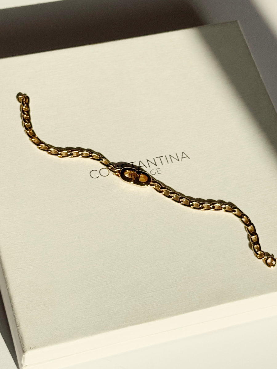 Christian Dior rare 'CD' logo gold plated bracelet – Constantina Vintage