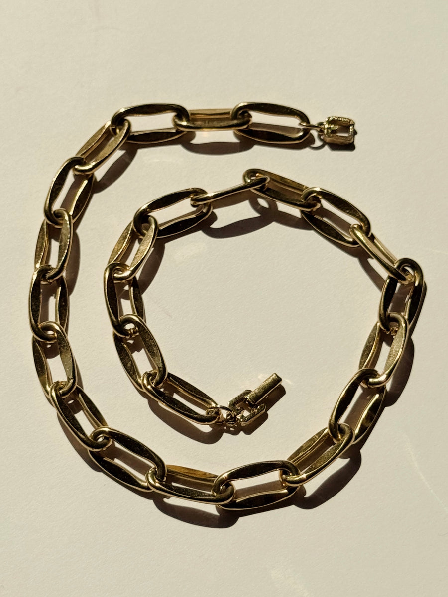 Givenchy 1980's-1990's gold plated paperclip link necklace ...